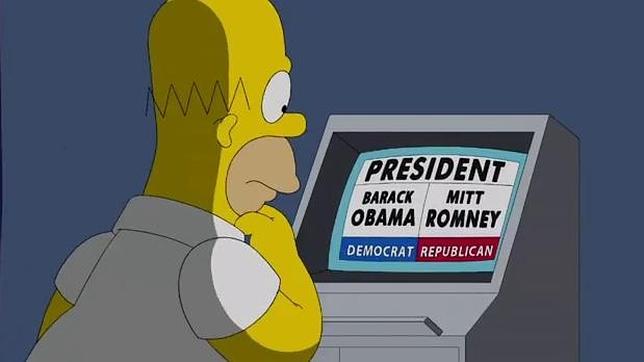 Homer Simpson vota por Romney en el inicio de la nueva temporada de la ...